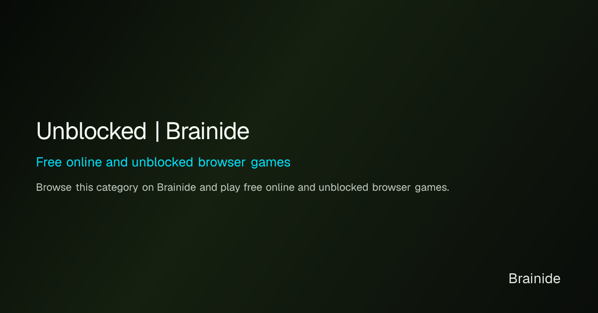 Unblocked Games 🕹️ Play at School or Work